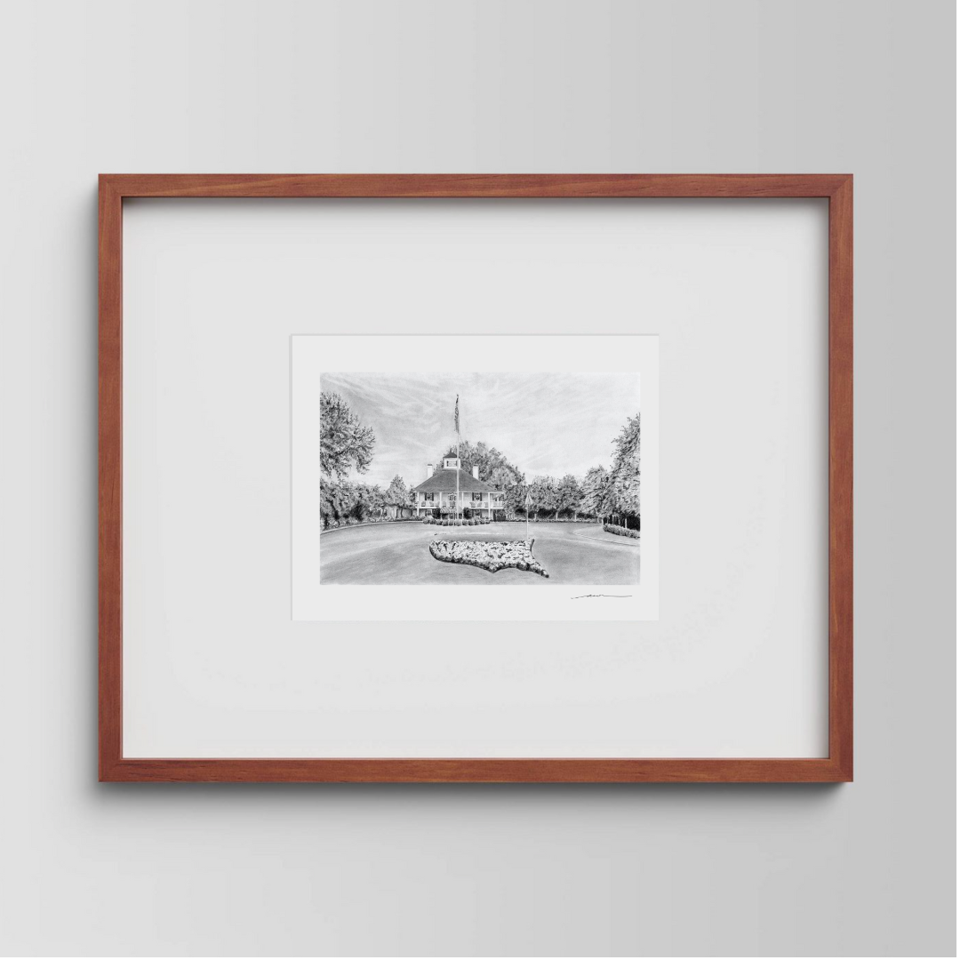 Augusta National, Framed Original Drawing – Alyssa Mae Studios